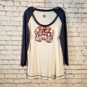 Double D Ranch | Tops | Double D Ranch Navy White Embroidered Baseball ...